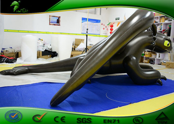 4m Long Black Inflatable Toothless Dragon Animal With Costume