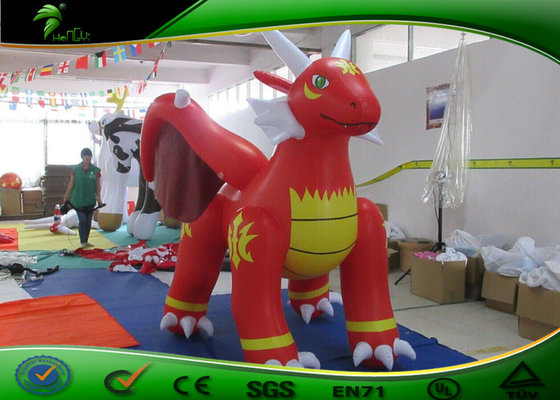 Giant Cool 3 m Long Inflatable Red Dragon / PVC Inflatable Animal Toy