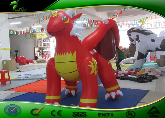 Giant Cool 3 m Long Inflatable Red Dragon / PVC Inflatable Animal Toy