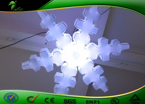 Multi - colors LED Large Inflatable Lighting Decoration Snowflake Hanging Balloon