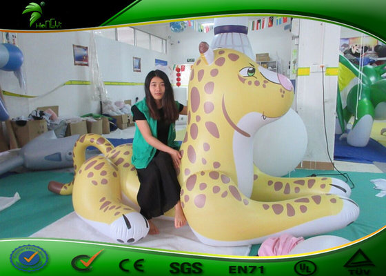 PVC Yellow Inflatable Leopard Blow Up Model UV Digital Printing