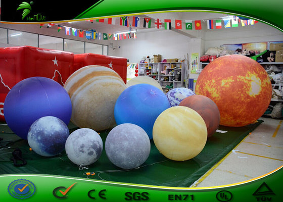 Business Advertisment Giant Colorful Inflatable Planet With LED Light