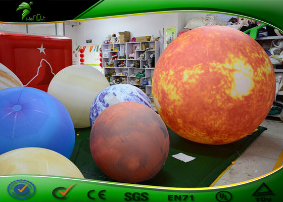Business Advertisment Giant Colorful Inflatable Planet With LED Light