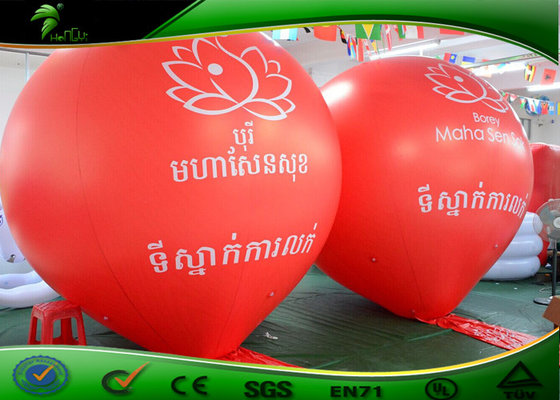 PVC Red Inflatable Advertising Balloons Banner Customize Digital Printing Ball