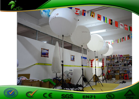 White And Silver Air - Tight Inflatable Led Light Diameter 1m