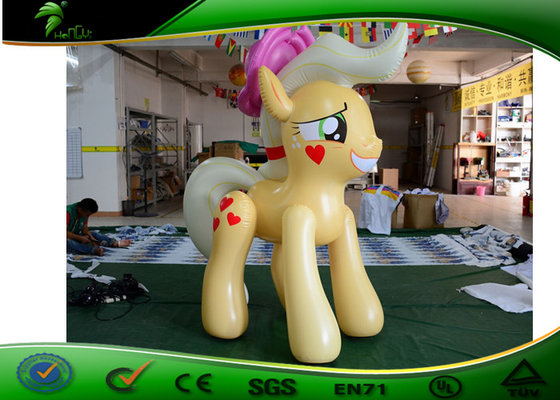 Inflatable Cartoon Characters , PVC Yellow Lovely Inflatable Horse Toy / Inflatable Animal For Kids