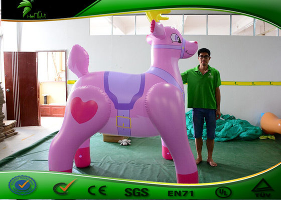 Display Inflatable Cartoon Characters PVC Lovely Pink Inflatable Toy For Kids