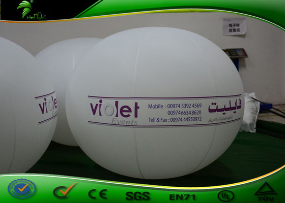 Inflatable Advertising Balloons / Customized PVC White Inflatable Ball With Logo Printing For Advertising