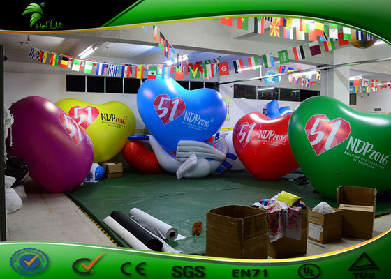 Inflatable Advertising Balloons / Inflatable Green Heart Helium Balloon / Inflatable Flying Ball For Advertising / Event