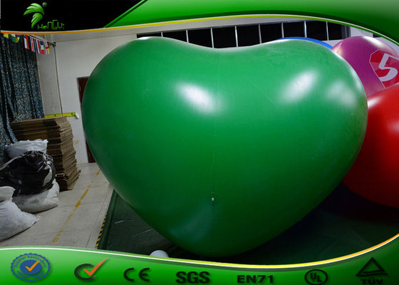Inflatable Advertising Balloons / Inflatable Green Heart Helium Balloon / Inflatable Flying Ball For Advertising / Event