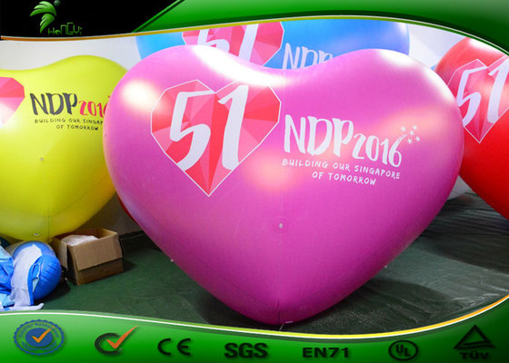 Inflatable Advertising Balloons / Inflatable Pink Heart Helium Balloon / Inflatable Flying Ball For Advertising / Event
