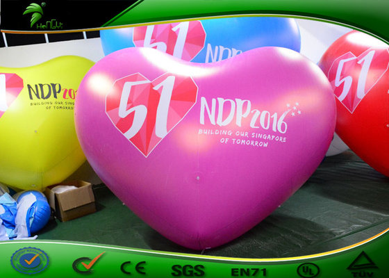 Inflatable Advertising Balloons / Inflatable Pink Heart Helium Balloon / Inflatable Flying Ball For Advertising / Event