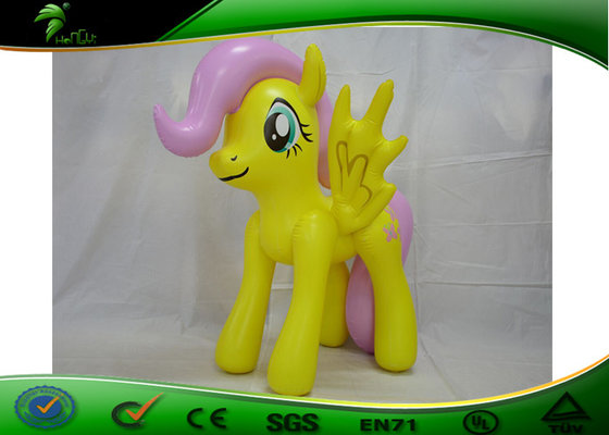 Inflatable Cartoon Characters , Yellow Cute Inflatable Horse Toy / Inflatable Animal Horse For Kids