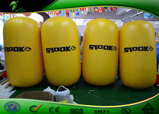 PVC Material Inflatable Shapes / Inflatable Yellow  Buoy Advertising With Logo