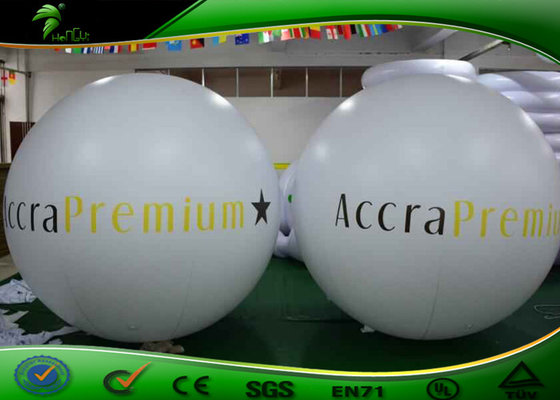 PVC Outdoor White Ad Blloon , Inflatable Helium Ball , Professional Custom Flying Ball