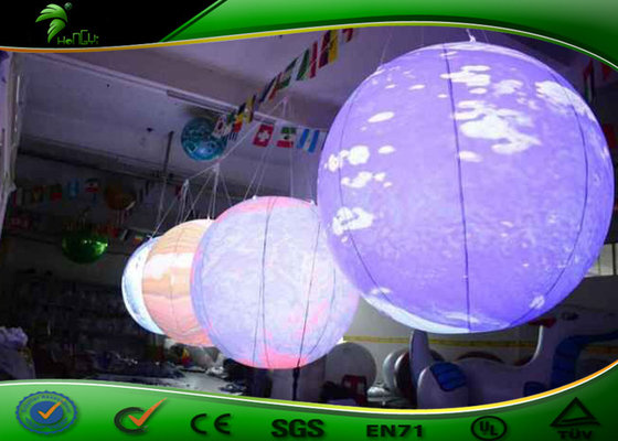 Coloful Inflatable Planet LED Light , Inflatable Advertising Balloons For Party