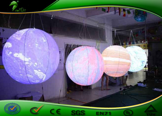 Coloful Inflatable Planet LED Light , Inflatable Advertising Balloons For Party