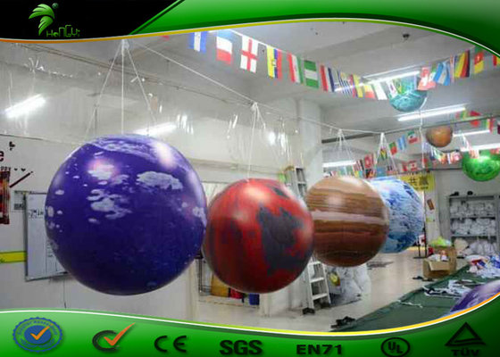 Inflatable Lighting Decoration , Colorful 0.18mm PVC LED Inflatable Balloon , Inflatable Planet Balloon For Advertising