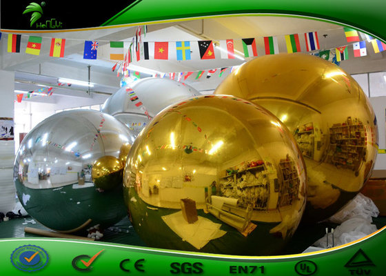 Wedding Stage Christmas Decoration Inflatable Mirror Balls Large Gold / Silver