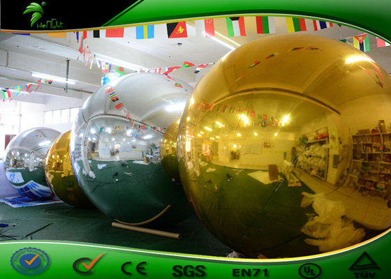 Wedding Stage Christmas Decoration Inflatable Mirror Balls Large Gold / Silver