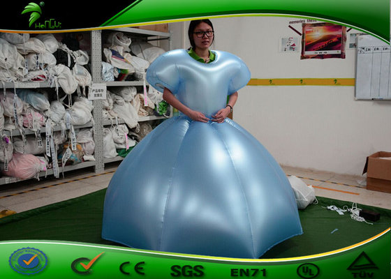 Pretty Pale Blue Inflatable PVC Skirt / Inflatable Dress Balloons For Princess