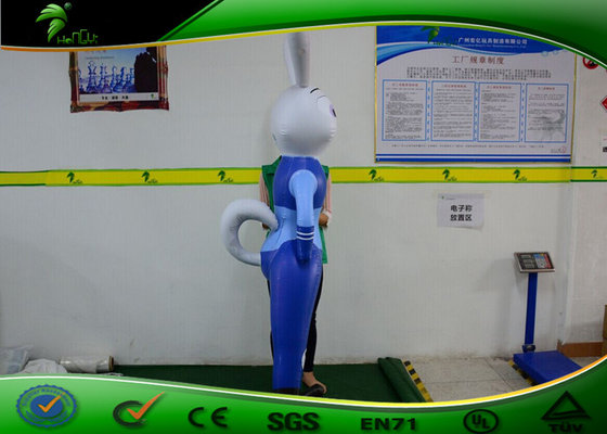 Enthusiastic Crazy Animal Blue Inflatable Policewoment , Inflatable Water Rabbit Cartoon