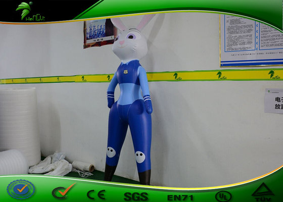 Enthusiastic Crazy Animal Blue Inflatable Policewoment , Inflatable Water Rabbit Cartoon