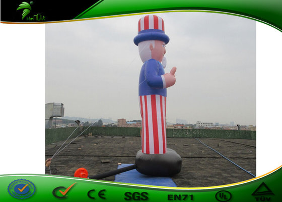 Colorful Inflatable Giant Cartoon Character Uncle Sam Shape For Promotion