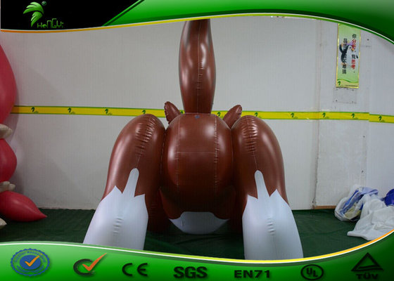 2.5m Brown Inflatable Husky Dog Cartoon Characters 0.4mm PVC Inflatable Animal Dog