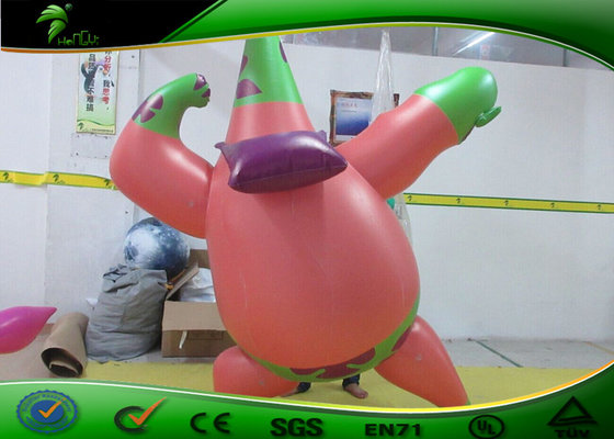 PVC Inflatable Cartoon Characters Patrick Star Cartoon With Available Logo