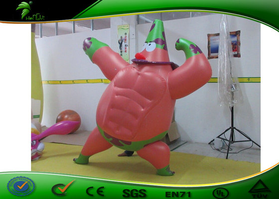 PVC Inflatable Cartoon Characters Patrick Star Cartoon With Available Logo