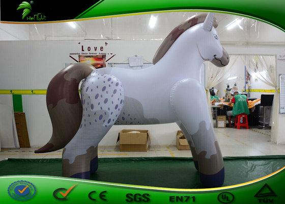 Red / Blue / White Inflatable Cartoon Racing Horse For Advertisement Digital Printing