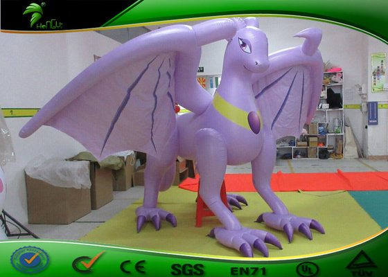 Customized Lovely Inflatable Dragon Moving Cartoon PVC Pink Animal Dragon