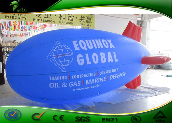 Popular Blue Outdoor Inflatable Airship Model / Inflatable Rc Blimp For Advertising