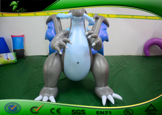 Decoration Advertising Inflatable Cartoon Stand Grey Dragon For Holiday Celebrations