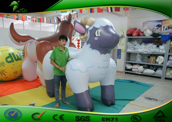 Funny Inflatable Cartoon Characters Fat Animal Sheep Shape For Playground
