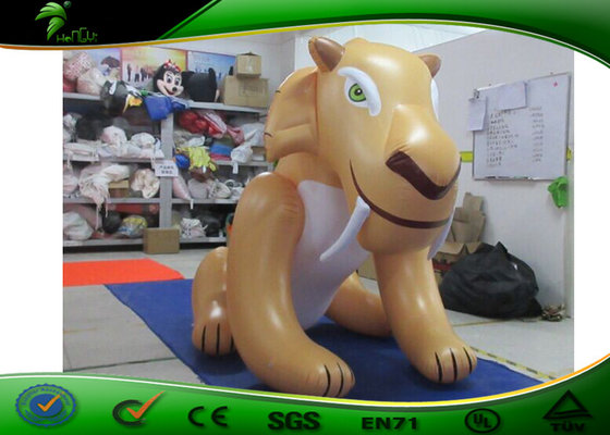 2m Tall Inflatable Yellow Lion Cartoon , Attractive Lion Inflatable Animal Cartoon