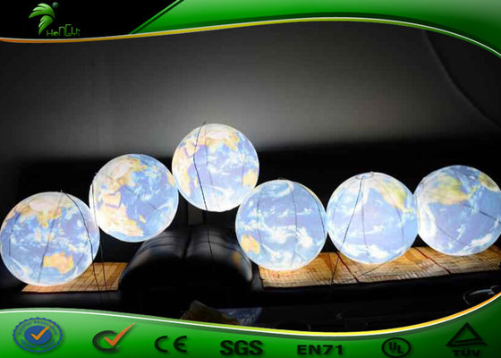 Advertising Inflatable Earth Globe Helium LED Light Balloon For Decoration