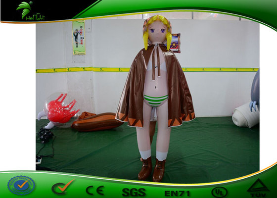 Events 2m Tall Inflatable Sexy Girl , PVC Inflatable Girl With Windbreaker