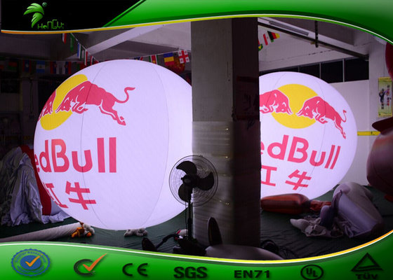 Durable Commercial Advertising Balloons Round With LED Light Customized Size