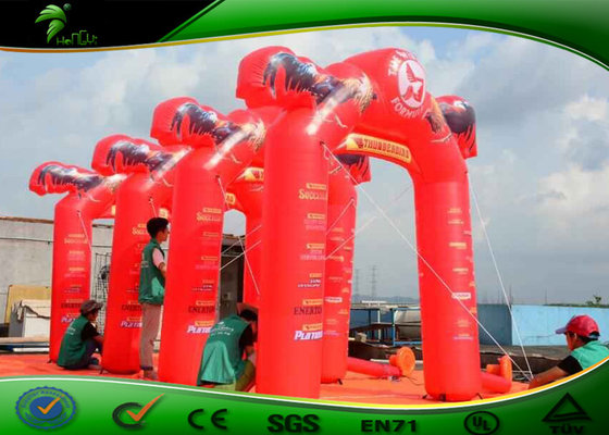 PVC Inflatable Arches With UV Printing , Red Inflatable Advertising Arch Decoration