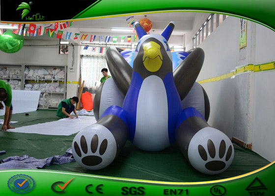 Popular Soft PVC 0.4 Inflatable Cartoon Characters Dragon With Blue Wings Wings