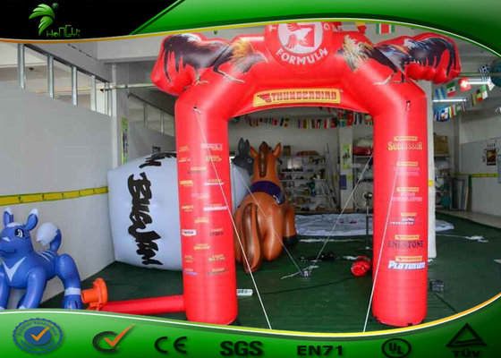 Customizable Logo Inflatable Racing Finish Line Advertising Arch With Cock Shape