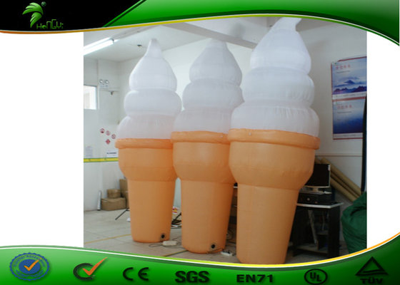Giant Outdoor Ice Cream Model Inflatable Shapes Cone Oxford Cloth EN71 Certification