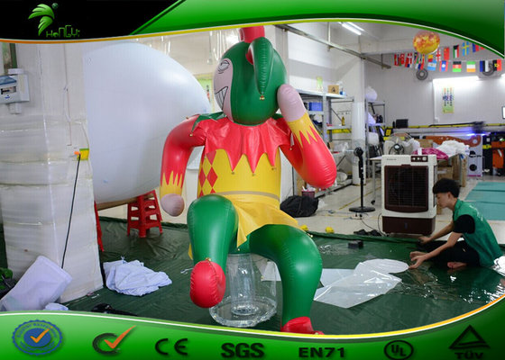 Clown / Joker Shaped Inflatable Cartoon Characters For Advertising 2m - 7m Height