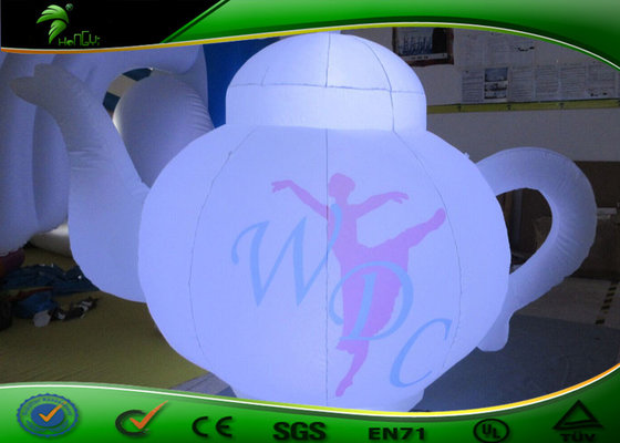 Fashion Interesting Shape LED Inflatable Teapot For Advertising Oxford Material