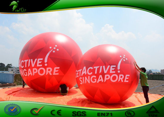 Giant Red Air Helium Balloons / Inflatable Balloon Digital Print For Advertising