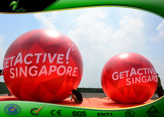 Giant Red Air Helium Balloons / Inflatable Balloon Digital Print For Advertising