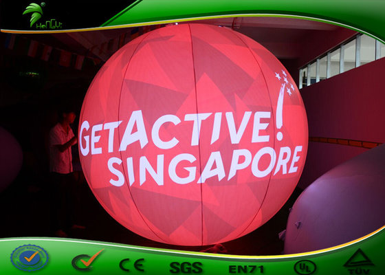 Logo Printing Inflatable Lighting Decoration Red Balloon Strong Wind Resistant