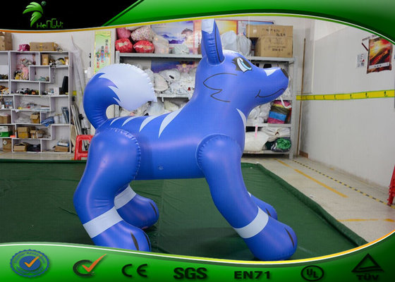Durable 2m Blue Advertising Inflatable Dog Cartoon Animal 1 - 3 Years Warranty